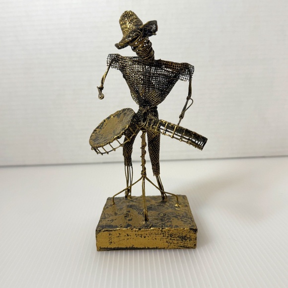 Handmade | Accents | Vintage Mcm Drummer Wire Sculpture Art Statue ...